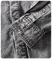 China Black Light Grey Fabric Hem Cotton 100% Long Sleeve french workwear jacket wholesale Lapel Collar Casual Style Custom (YY-J11-2559) for sale