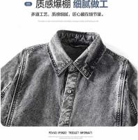 China Black Light Grey Fabric Hem Cotton 100% Long Sleeve french workwear jacket wholesale Lapel Collar Casual Style Custom (YY-J11-2559) for sale