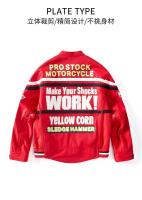 China Red Black Red Black Round Neck Fabric Hem varsity jacket wholesale distributor Minimalist Cotton 100% Custom (YY-25821) for sale