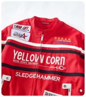 China Red Black Red Black Round Neck Fabric Hem varsity jacket wholesale distributor Minimalist Cotton 100% Custom (YY-25821) for sale