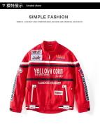 China Red Black Red Black Round Neck Fabric Hem varsity jacket wholesale distributor Minimalist Cotton 100% Custom (YY-25821) for sale