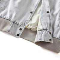 China Printed Grey Printed Ribbed Hem youth varsity jacket wholesale Minimalist Long Sleeve Custom (YY-8808) for sale