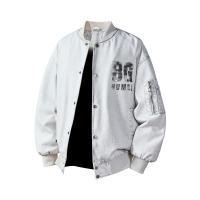 China Printed Grey Printed Ribbed Hem youth varsity jacket wholesale Minimalist Long Sleeve Custom (YY-8808) for sale