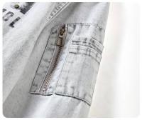 China Printed Grey Printed Ribbed Hem youth varsity jacket wholesale Minimalist Long Sleeve Custom (YY-8808) for sale
