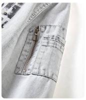 China Printed Grey Printed Ribbed Hem youth varsity jacket wholesale Minimalist Long Sleeve Custom (YY-8808) for sale