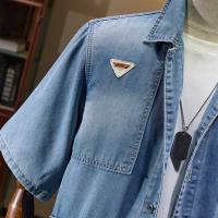 China Solid Color Summer 2026 Lapel Collar french workwear jacket wholesale Short Sleeve Urban Fashion Custom (CS026) for sale