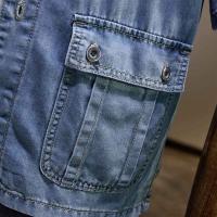 China Solid Color Summer 2026 Lapel Collar french workwear jacket wholesale Short Sleeve Urban Fashion Custom (CS026) for sale