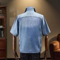 China Solid Color Summer 2026 Lapel Collar french workwear jacket wholesale Short Sleeve Urban Fashion Custom (CS026) for sale