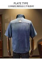 China Solid Color Solid Color Summer 2026 Non Stretch mens wholesale dress shirts Lapel Collar Short Sleeve Custom (CS025) for sale