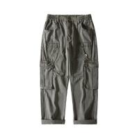 China Daily Washed Casual wide leg track pants Army Green Cotton 100% Custom (KU2515) for sale