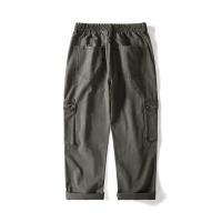 China Daily Washed Casual wide leg track pants Army Green Cotton 100% Custom (KU2515) for sale