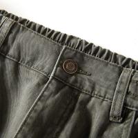 China Daily Washed Casual wide leg track pants Army Green Cotton 100% Custom (KU2515) for sale