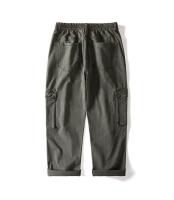 China Daily Washed Casual wide leg track pants Army Green Cotton 100% Custom (KU2515) for sale