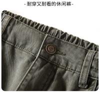 China Daily Washed Casual wide leg track pants Army Green Cotton 100% Custom (KU2515) for sale