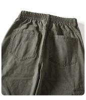 China Daily Washed Casual wide leg track pants Army Green Cotton 100% Custom (KU2515) for sale