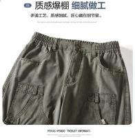 China Daily Washed Casual wide leg track pants Army Green Cotton 100% Custom (KU2515) for sale