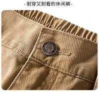 China Khaki Washed Casual wide leg track pants Cotton 100% Non Stretch Custom (KU2513) for sale