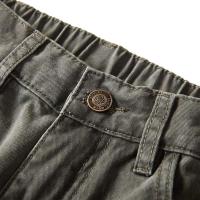 China Washed Casual Army Green wide leg track pants Cotton 100% Non Stretch Custom (KU2511) for sale
