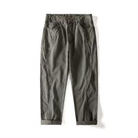 China Washed Casual Army Green wide leg track pants Cotton 100% Non Stretch Custom (KU2511) for sale