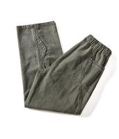 China Washed Casual Army Green wide leg track pants Cotton 100% Non Stretch Custom (KU2511) for sale