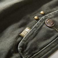 China Washed Casual Beading wide leg track pants Army Green Cotton 100% Custom (KU2510) for sale
