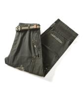 China Washed Casual Beading wide leg track pants Army Green Cotton 100% Custom (KU2510) for sale
