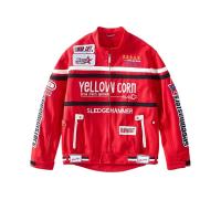 China Round Neck Red Black Round Neck Fabric Hem varsity jacket wholesale distributor Minimalist Cotton 100% Custom (YY-25821) for sale