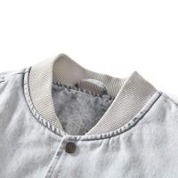 China Grey Printed Ribbed Hem varsity jacket wholesale distributor Minimalist Long Sleeve Custom (YY-8808) for sale