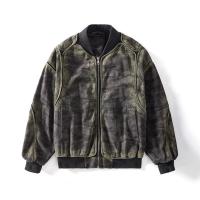 China Round Neck Army Green Round Neck Ribbed Hem varsity jacket wholesale distributor Cotton 100% Long Sleeve Custom (YY-632) for sale
