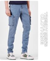 China Mid Waist Youth Trend Autumn 2025 wholesale skinny jeans mens Regular Fit Slight Stretch Custom (TM221) for sale