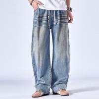 China Blue Mid Waist Non Stretch wide leg track pants Urban Fashion Spring/Autumn Custom (YY-B818) for sale
