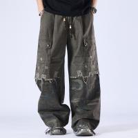 China Daily Mid Waist Army Green wide leg track pants Cotton 100% Spring 2026 Custom (YY-26213) for sale