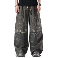 China Daily Mid Waist Army Green wide leg track pants Cotton 100% Spring 2026 Custom (YY-26213) for sale