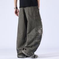 China Daily Mid Waist Army Green wide leg track pants Cotton 100% Spring 2026 Custom (YY-26213) for sale