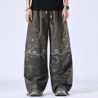 China Daily Mid Waist Army Green wide leg track pants Cotton 100% Spring 2026 Custom (YY-26213) for sale