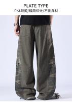 China Daily Mid Waist Army Green wide leg track pants Cotton 100% Spring 2026 Custom (YY-26213) for sale