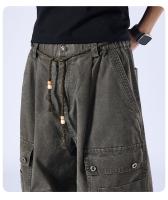 China Daily Mid Waist Army Green wide leg track pants Cotton 100% Spring 2026 Custom (YY-26213) for sale