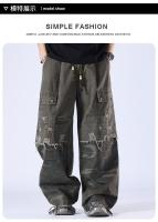 China Daily Mid Waist Army Green wide leg track pants Cotton 100% Spring 2026 Custom (YY-26213) for sale