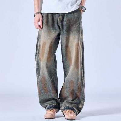 China Mid Waist Blue Black Non Stretch wide leg track pants Urban Fashion Spring/Autumn Custom (YY-26933) for sale
