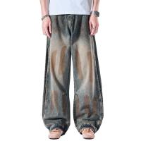 China Mid Waist Blue Black Non Stretch wide leg track pants Urban Fashion Spring/Autumn Custom (YY-26933) for sale