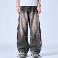 China Mid Waist Blue Black Non Stretch wide leg track pants Urban Fashion Spring/Autumn Custom (YY-26933) for sale