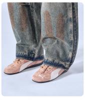 China Mid Waist Blue Black Non Stretch wide leg track pants Urban Fashion Spring/Autumn Custom (YY-26933) for sale
