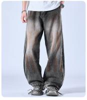 China Mid Waist Blue Black Non Stretch wide leg track pants Urban Fashion Spring/Autumn Custom (YY-26933) for sale