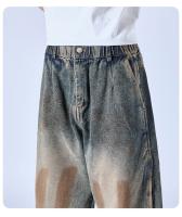China Mid Waist Blue Black Non Stretch wide leg track pants Urban Fashion Spring/Autumn Custom (YY-26933) for sale