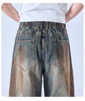 China Mid Waist Blue Black Non Stretch wide leg track pants Urban Fashion Spring/Autumn Custom (YY-26933) for sale