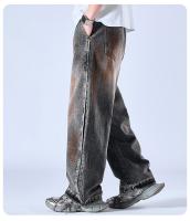 China Mid Waist Blue Black Non Stretch wide leg track pants Urban Fashion Spring/Autumn Custom (YY-26933) for sale