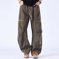 China Green Daily Mid Waist wide leg track pants Cotton 100% Spring 2026 Custom (YY-M253) for sale