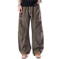 China Green Daily Mid Waist wide leg track pants Cotton 100% Spring 2026 Custom (YY-M253) for sale