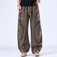 China Green Daily Mid Waist wide leg track pants Cotton 100% Spring 2026 Custom (YY-M253) for sale