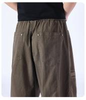 China Green Daily Mid Waist wide leg track pants Cotton 100% Spring 2026 Custom (YY-M253) for sale